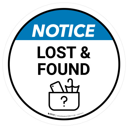 Notice: Lost and Found with Icon Circular - Floor Sign