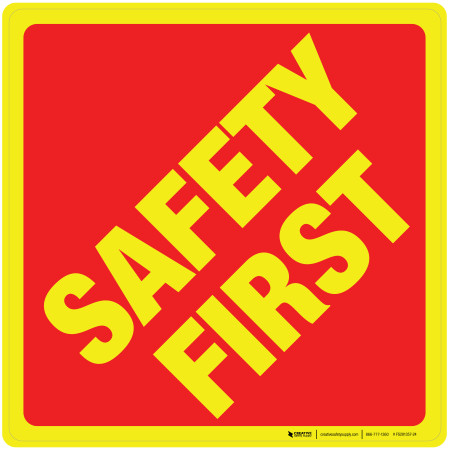 Safety First Yellow/Red Diamond - Floor Sign