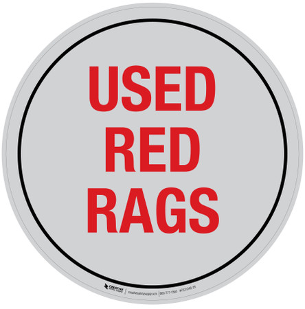 Used Red Rags Gray Circular - Floor Sign
