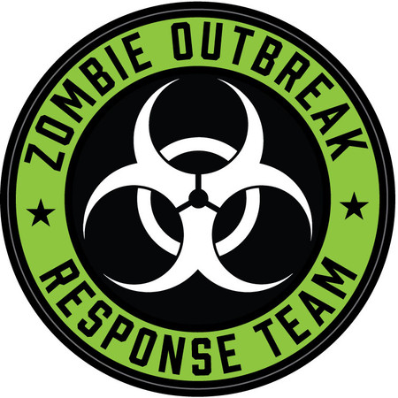 Hard Hat Sticker - Zombie Outbreak Response Team Biohazard