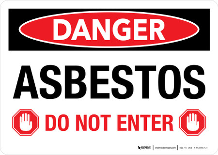 Danger: Asbestos Do Not Enter with Icons Landscape - Wall Sign ...