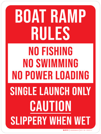 Boat Ramp Rules Portrait - Wall Sign