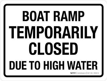 Boat Ramp Temporarily Closed Due To High Water Landscape - Wall Sign ...