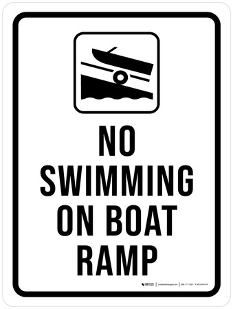 No Swimming On Boat Ramp Portrait - Wall Sign | Creative Safety Supply