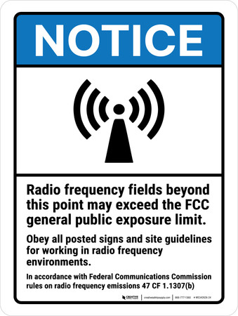 Notice: ANSI Radio Frequency Fields Beyond This Point May Exceed The ...