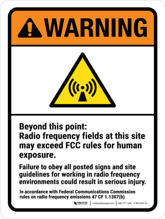 Warning: ANSI Beyond This Point Radio Frequency Fields At This Site May ...