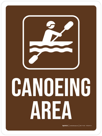 Canoeing Area with Icon Portrait - Wall Sign | Creative Safety Supply