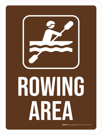 Rowing Area Brown with Icon Portrait - Wall Sign