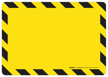 Yellow/Black Hazard Lines Dry Erase Wall Sign - Landscape