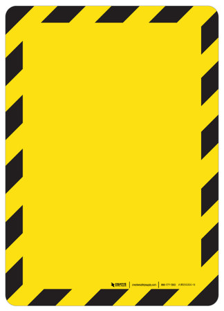 Yellow/Black Hazard Lines Dry Erase Wall Sign - Portrait