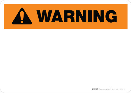 Warning ANSI Blank Landscape - Dry Erase Wall Sign