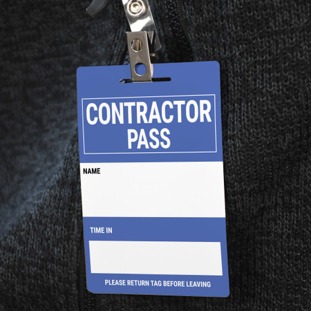 Contractor Pass Name Badge