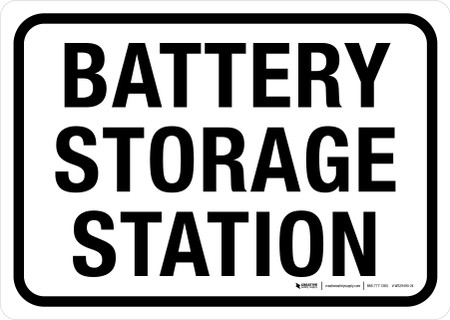 Battery Storage Station White Landscape - Wall Sign
