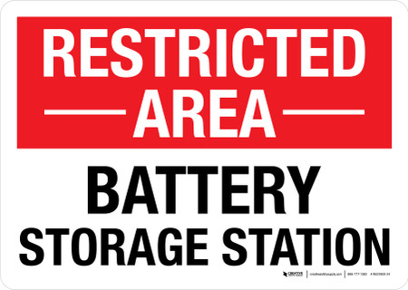 Restricted Area: Battery Storage Station - Wall Sign