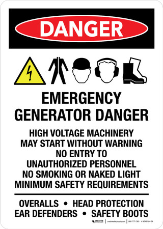 Danger: Emergency Generator Danger - High Voltage Machinery May Start ...