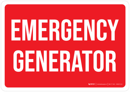 Emergency Generator Red Landscape - Wall Sign