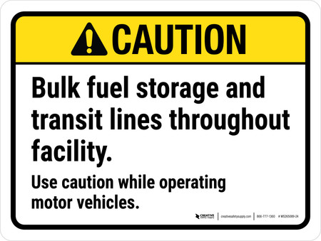 Caution: Bulk Fuel Storage and Transit Line Throughout Facility ANSI ...