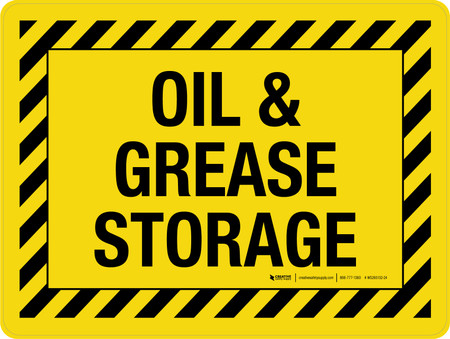 Oil & Grease Storage Hazard Landscape - Wall Sign