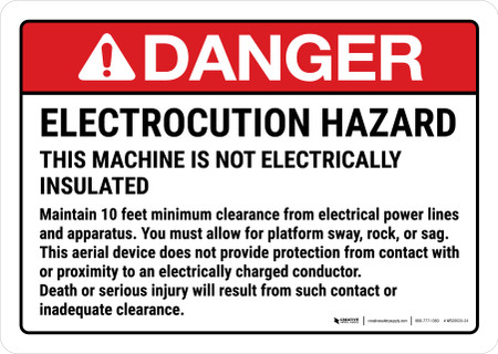 Danger: Electrocution Hazard This Machine Is Not Electrically Insulated ...