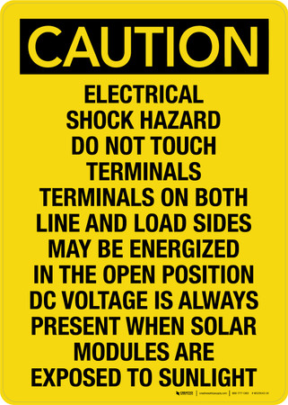 Caution: Electrical Shock Hazard Do Not Touch Terminals Portrait - Wall ...