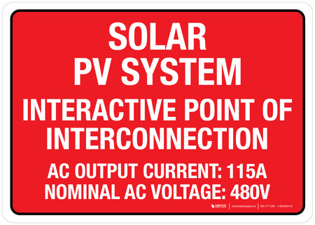 Solar PV System Interactive Point Of Interconnection Red Landscape ...