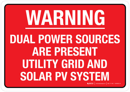 Warning: Dual Power Sources Are Present Utility Grid And Solar PV ...