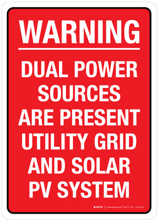 Warning: Dual Power Sources Are Present Utility Grid And Solar PV ...