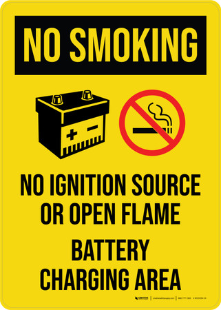 No Smoking - No Ignition Source Or Open Flame Battery Charging Area ...