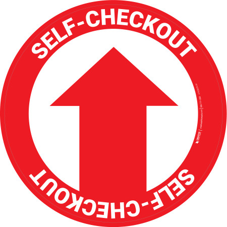 Self-Checkout Red-White Circular - Floor Sign