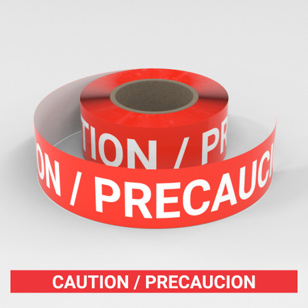 Caution / Precaucion (Bilingual Spanish) - Smart Stripe Inline Printed ...
