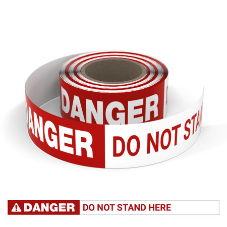 Danger: Do Not Stand Here - Smart Stripe Inline Printed Floor Tape ...
