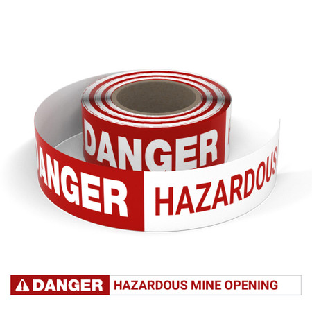 Danger: Hazardous Mine Opening - Smart Stripe Inline Printed Floor Tape ...