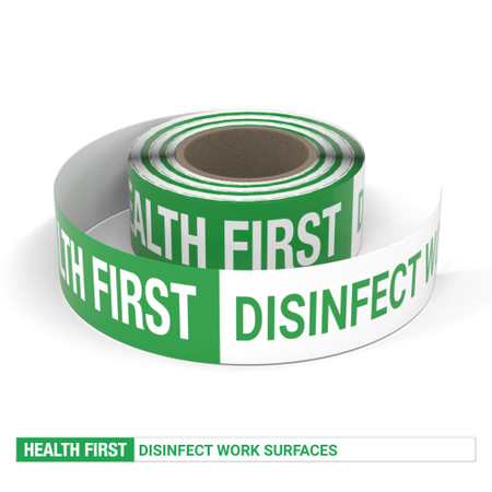 Health First: Disinfect Work Surfaces - Smart Stripe Inline Printed ...