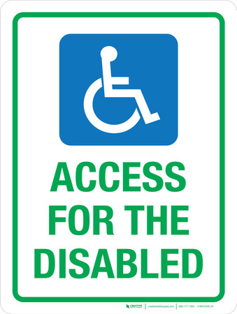 ADA Access For The Disabled Portrait - Wall Sign