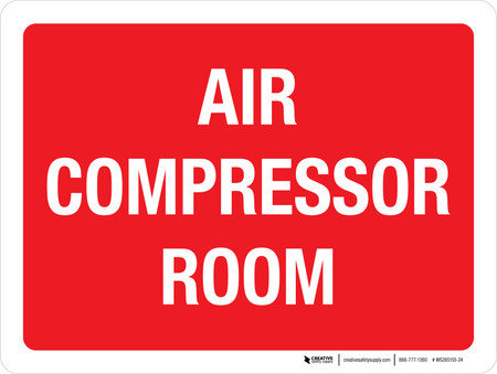 Air Compressor Room Red Landscape - Wall Sign