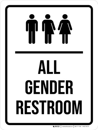 All Gender Restroom Portrait - Wall Sign
