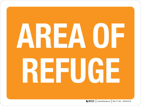 Area Of Refuge Orange Landscape - Wall Sign