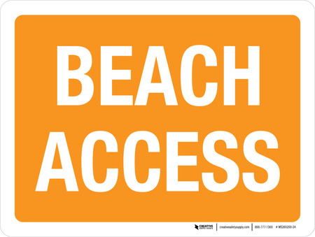 Beach Access Orange Landscape - Wall Sign