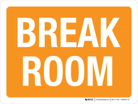 Break Room Orange Landscape - Wall Sign