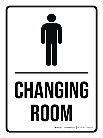 Changing Room Men Portrait - Wall Sign
