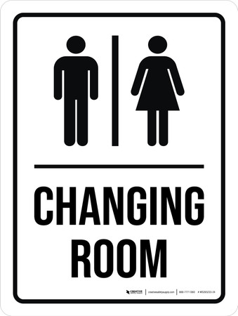Changing Room Unisex Portrait - Wall Sign
