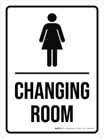 Changing Room Women Portrait - Wall Sign