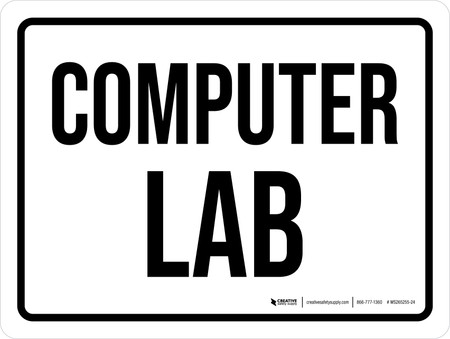 Computer Lab White Landscape - Wall Sign