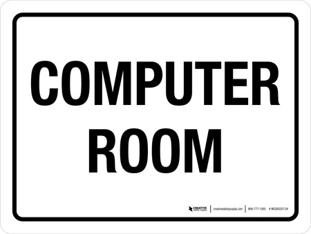 Computer Room White Landscape - Wall Sign