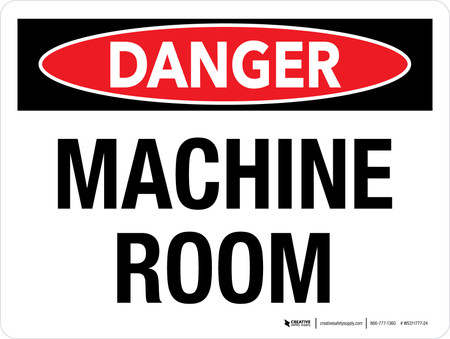 Danger: Machine Room Landscape - Wall Sign