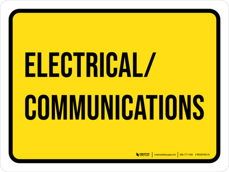 Electrical Communications Yellow Landscape - Wall Sign | Creative ...