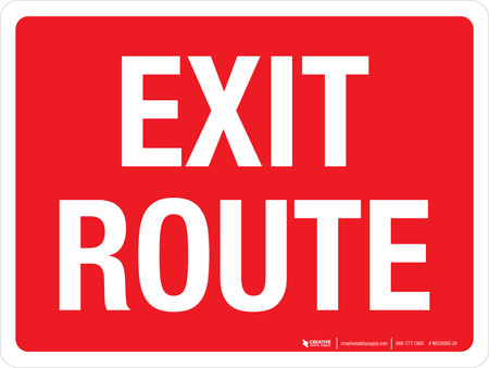 Exit Route Red Landscape - Wall Sign