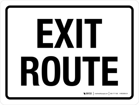 Exit Route White Landscape - Wall Sign | Creative Safety Supply