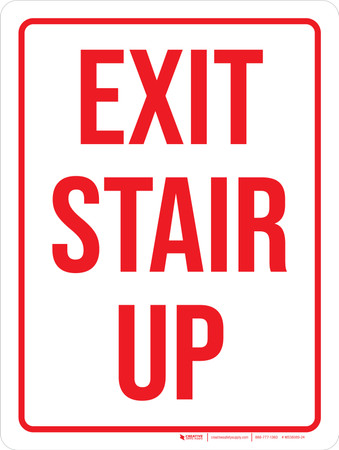 Exit Stair Up Red Portrait - Wall Sign | Creative Safety Supply