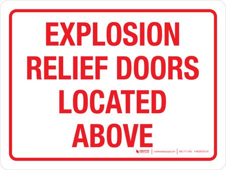 Explosion Relief Doors Located Above Red Landscape - Wall Sign